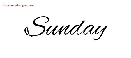 Cursive Name Tattoo Designs Sunday Download Free - Free Name Designs