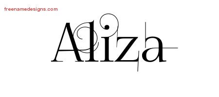 Decorated Name Tattoo Designs Aliza Free - Free Name Designs