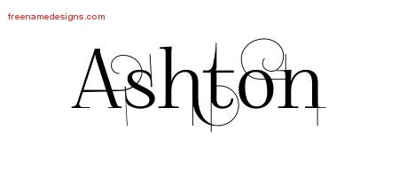 Decorated Name Tattoo Designs Ashton Free - Free Name Designs