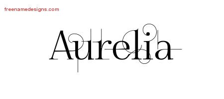 Decorated Name Tattoo Designs Aurelia Free - Free Name Designs
