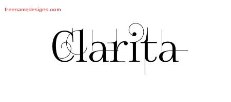 Decorated Name Tattoo Designs Clarita Free - Free Name Designs