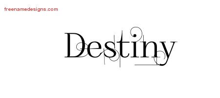 Decorated Name Tattoo Designs Destiny Free - Free Name Designs