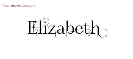 Decorated Name Tattoo Designs Elizabeth Free - Free Name Designs