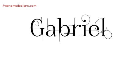 Decorated Name Tattoo Designs Gabriel Free - Free Name Designs