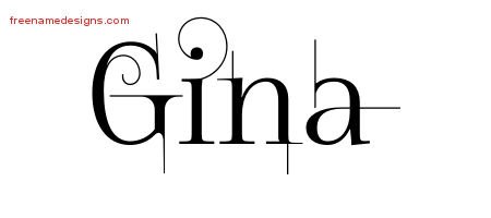 Decorated Name Tattoo Designs Gina Free - Free Name Designs