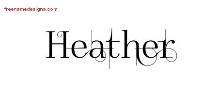 Decorated Name Tattoo Designs Heather Free - Free Name Designs
