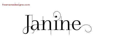 Decorated Name Tattoo Designs Janine Free - Free Name Designs