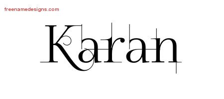 Decorated Name Tattoo Designs Karan Free - Free Name Designs