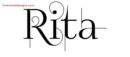 Decorated Name Tattoo Designs Rita Free - Free Name Designs