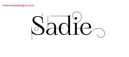 Decorated Name Tattoo Designs Sadie Free - Free Name Designs