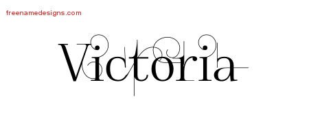 Decorated Name Tattoo Designs Victoria Free - Free Name Designs