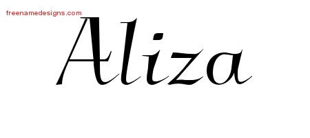 Elegant Name Tattoo Designs Aliza Free Graphic - Free Name Designs