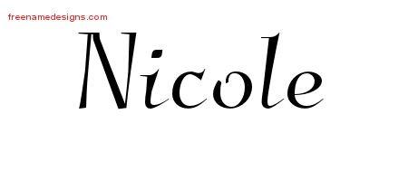 Elegant Name Tattoo Designs Nicole Free Graphic - Free Name Designs
