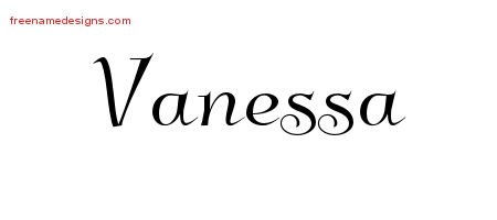 Elegant Name Tattoo Designs Vanessa Free Graphic - Free Name Designs