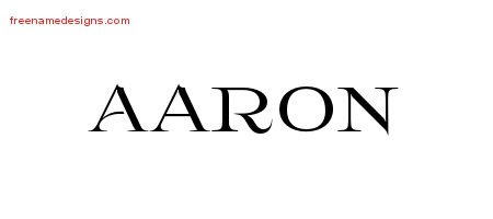 Flourishes Name Tattoo Designs Aaron Printable - Free Name Designs