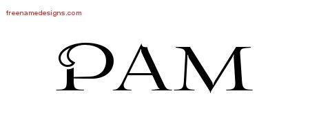 Flourishes Name Tattoo Designs Pam Printable - Free Name Designs