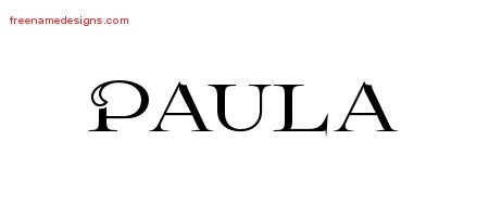 Flourishes Name Tattoo Designs Paula Printable - Free Name Designs