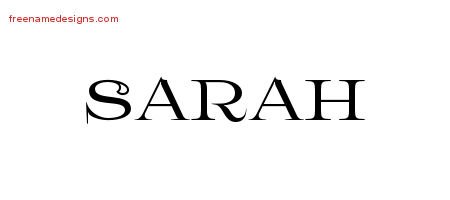 Flourishes Name Tattoo Designs Sarah Printable - Free Name Designs