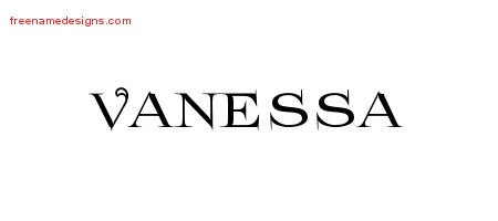 Flourishes Name Tattoo Designs Vanessa Printable - Free Name Designs