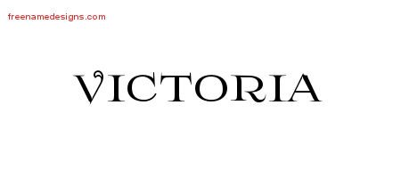 Flourishes Name Tattoo Designs Victoria Printable - Free Name Designs