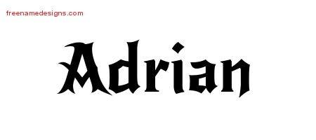 Gothic Name Tattoo Designs Adrian Free Graphic - Free Name Designs