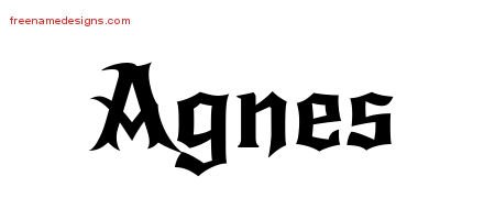 Gothic Name Tattoo Designs Agnes Free Graphic - Free Name Designs