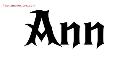 Gothic Name Tattoo Designs Ann Free Graphic - Free Name Designs