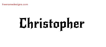 Gothic Name Tattoo Designs Christopher Free Graphic - Free Name Designs
