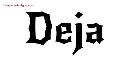 Gothic Name Tattoo Designs Deja Free Graphic - Free Name Designs