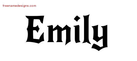 Gothic Name Tattoo Designs Emily Free Graphic - Free Name Designs