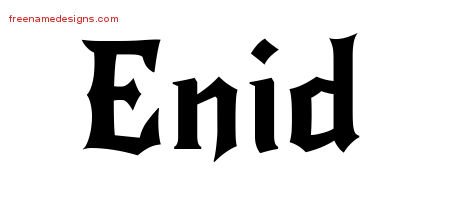 Gothic Name Tattoo Designs Enid Free Graphic - Free Name Designs