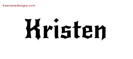Gothic Name Tattoo Designs Kristen Free Graphic - Free Name Designs