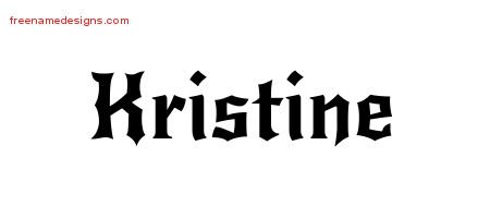 Gothic Name Tattoo Designs Kristine Free Graphic - Free Name Designs