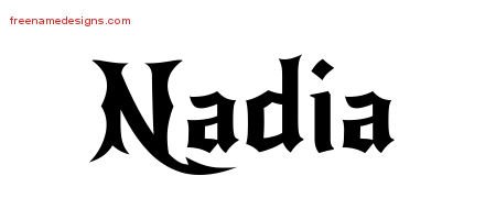 Gothic Name Tattoo Designs Nadia Free Graphic - Free Name Designs