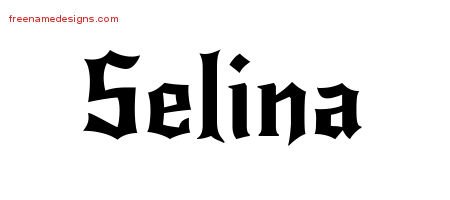 Gothic Name Tattoo Designs Selina Free Graphic - Free Name Designs