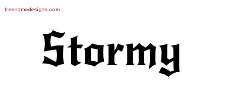Gothic Name Tattoo Designs Stormy Free Graphic - Free Name Designs
