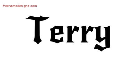 Gothic Name Tattoo Designs Terry Free Graphic - Free Name Designs