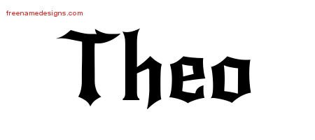 Gothic Name Tattoo Designs Theo Free Graphic - Free Name Designs
