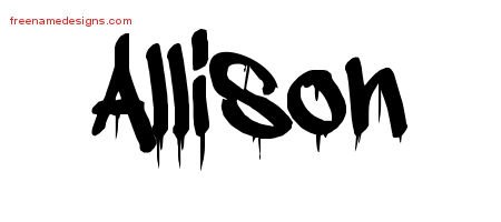 Graffiti Name Tattoo Designs Allison Free Lettering - Free Name Designs
