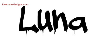 Graffiti Name Tattoo Designs Luna Free Lettering - Free Name Designs