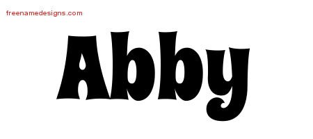 Groovy Name Tattoo Designs Abby Free Lettering - Free Name Designs