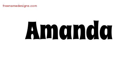 Groovy Name Tattoo Designs Amanda Free Lettering - Free Name Designs