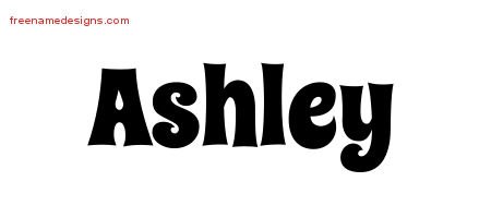 Groovy Name Tattoo Designs Ashley Free Lettering - Free Name Designs