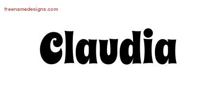 Groovy Name Tattoo Designs Claudia Free Lettering - Free Name Designs