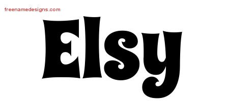 Groovy Name Tattoo Designs Elsy Free Lettering - Free Name Designs