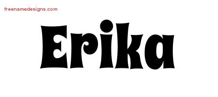 Groovy Name Tattoo Designs Erika Free Lettering - Free Name Designs