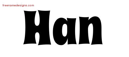 Groovy Name Tattoo Designs Han Free Lettering - Free Name Designs