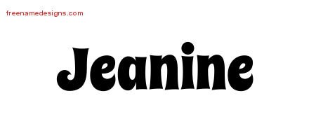 Groovy Name Tattoo Designs Jeanine Free Lettering - Free Name Designs