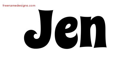 Groovy Name Tattoo Designs Jen Free Lettering - Free Name Designs