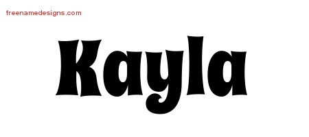 Groovy Name Tattoo Designs Kayla Free Lettering - Free Name Designs